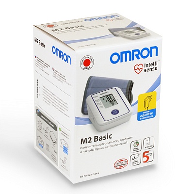 Тонометр OMRON M2 Basic с универсальной манжетой и адаптером ...